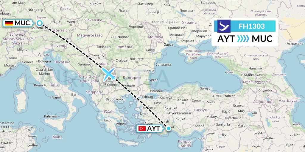 FH1303 Flight Status Freebird Airlines: Antalya to Munich (FHY1303)