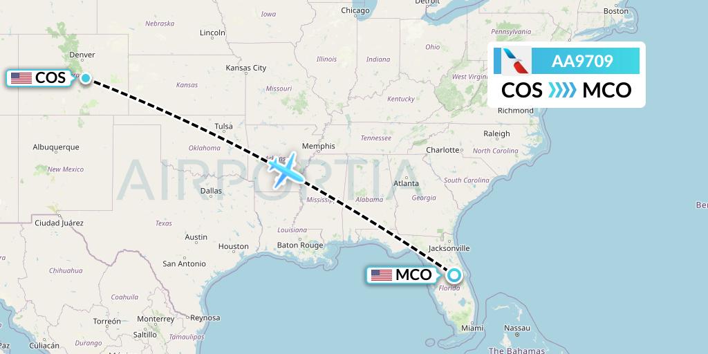 AA9709 Flight Status American Airlines Colorado Springs To Orlando