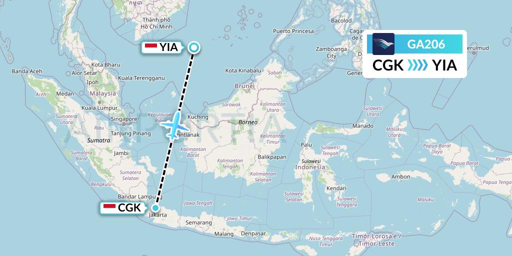 GA206 Flight Status Garuda Indonesia: Jakarta to Yogyakarta (GIA206)