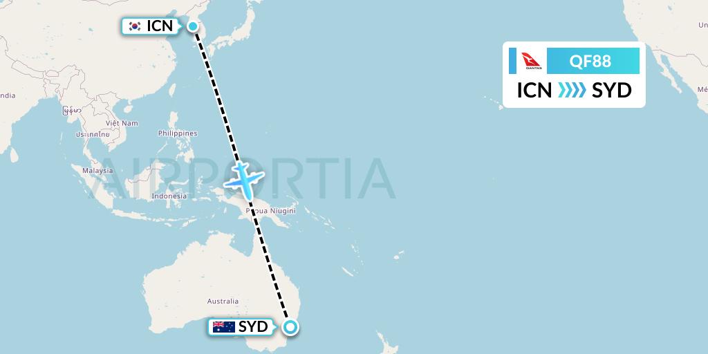 QF88 Flight Status Qantas: Seoul to Sydney (QFA88)