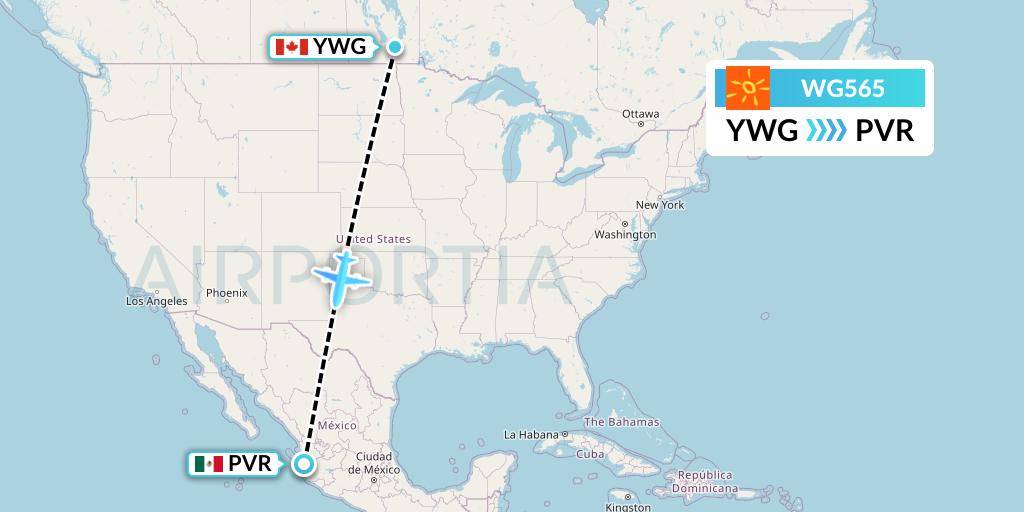 WG565 Flight Status Sunwing Airlines: Winnipeg to Puerto Vallarta (SWG565)