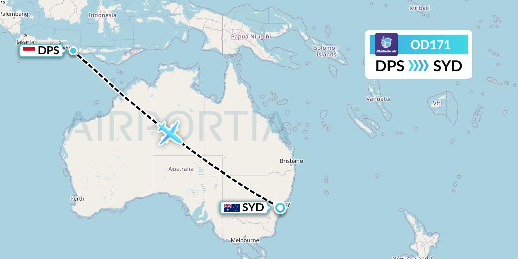 OD171 Flight Status Batik Air Malaysia: Denpasar to Sydney (MXD171)