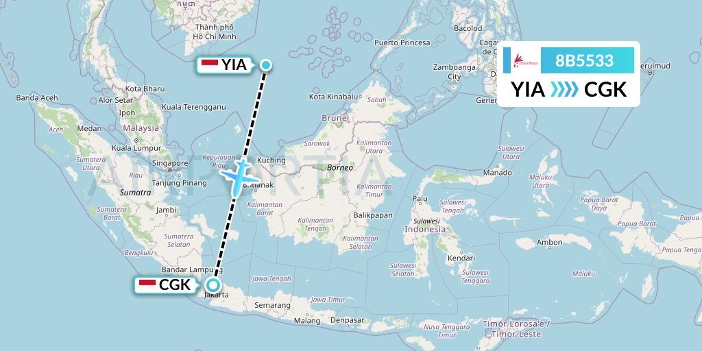 8B5533 Flight Status TransNusa: Yogyakarta to Jakarta (TNU5533)