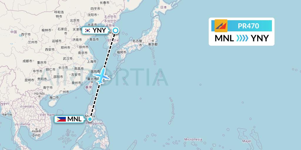 PR470 Flight Status Philippine Airlines: Manila to Yangyang (PAL470)