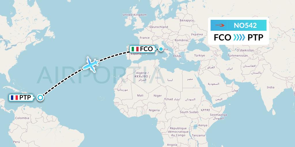 NO542 Flight Status Neos: Rome to Pointe-a-Pitre (NOS542)