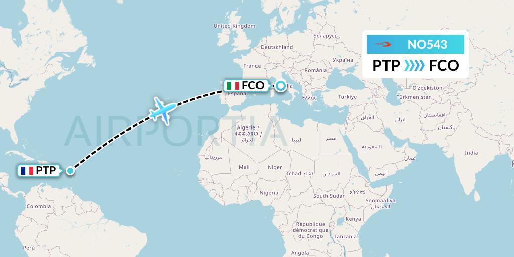 NO543 Flight Status Neos: Pointe-a-Pitre to Rome (NOS543)