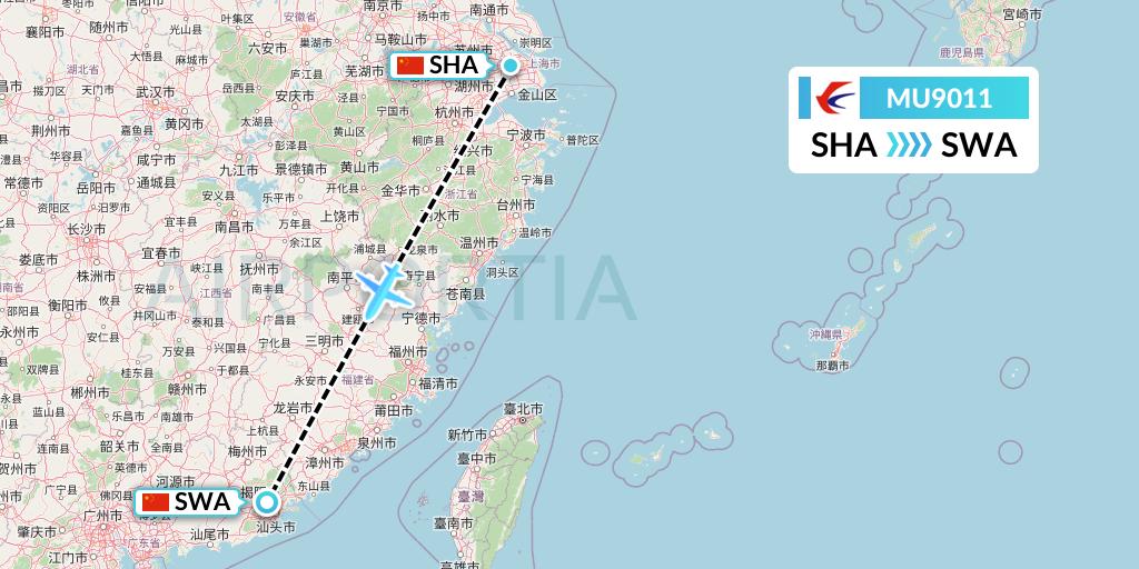 MU9011 Flight Status China Eastern Airlines: Shanghai to Jieyang (CES9011)