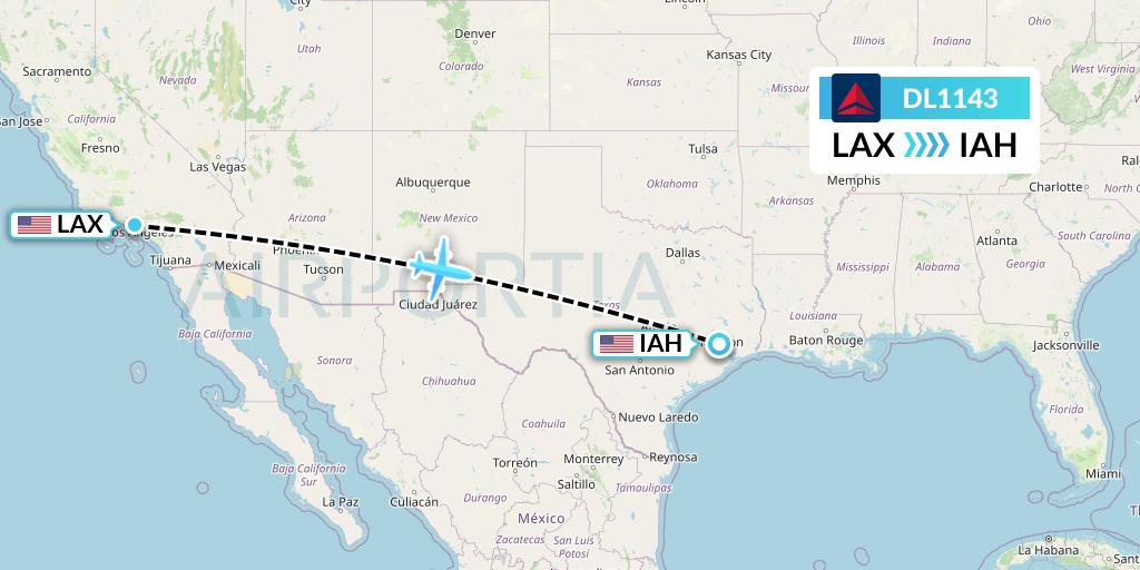 DL1143 Flight Status Delta Air Lines: Los Angeles to Houston (DAL1143)