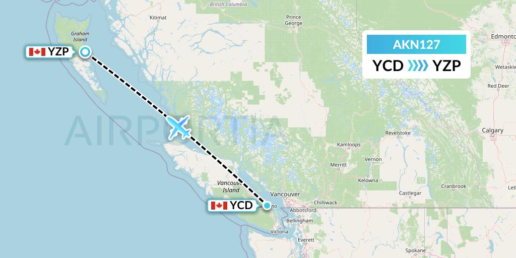 AKN127 Flight Status Alkan Air: Nanaimo to Sandspit