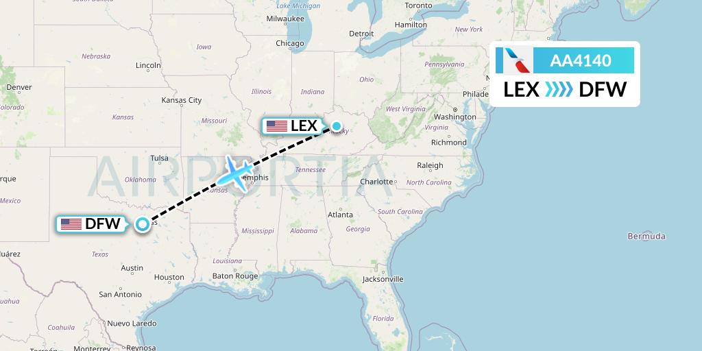 AA4140 Flight Status American Airlines: Lexington to Dallas (AAL4140)