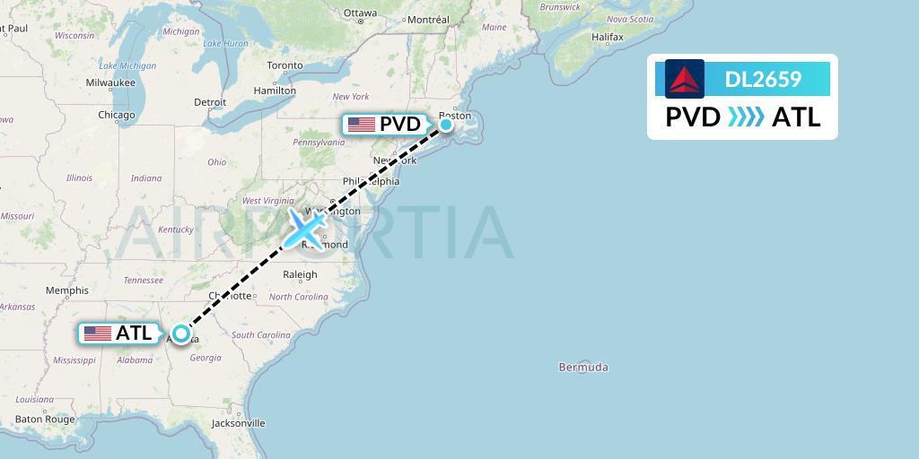 DL2659 Flight Status Delta Air Lines: Providence to Atlanta (DAL2659)