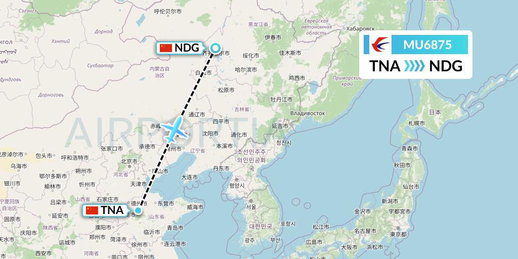 MU6875 Flight Status China Eastern Airlines: Jinan to Qiqihar (CES6875)