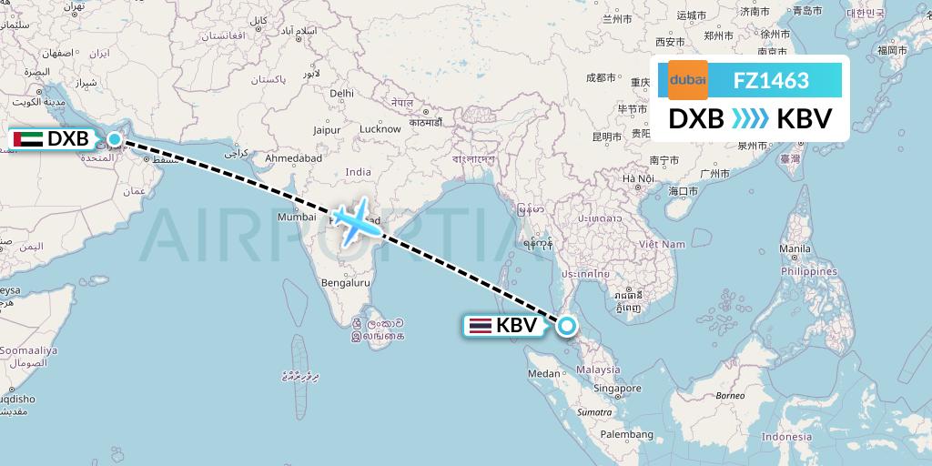 FZ1463 Flight Status FlyDubai: Dubai to Krabi (FDB1463)