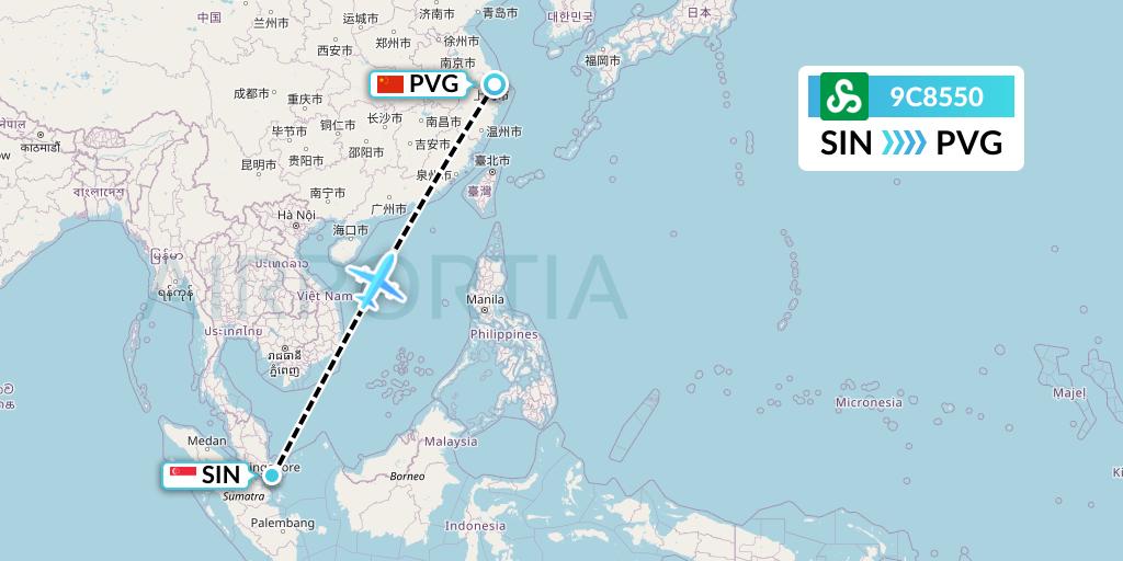 9C8550 Flight Status Spring Airlines: Singapore to Shanghai (CQH8550)