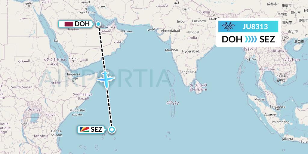 JU8313 Flight Status AirSERBIA: Doha to Victoria (ASL8313)