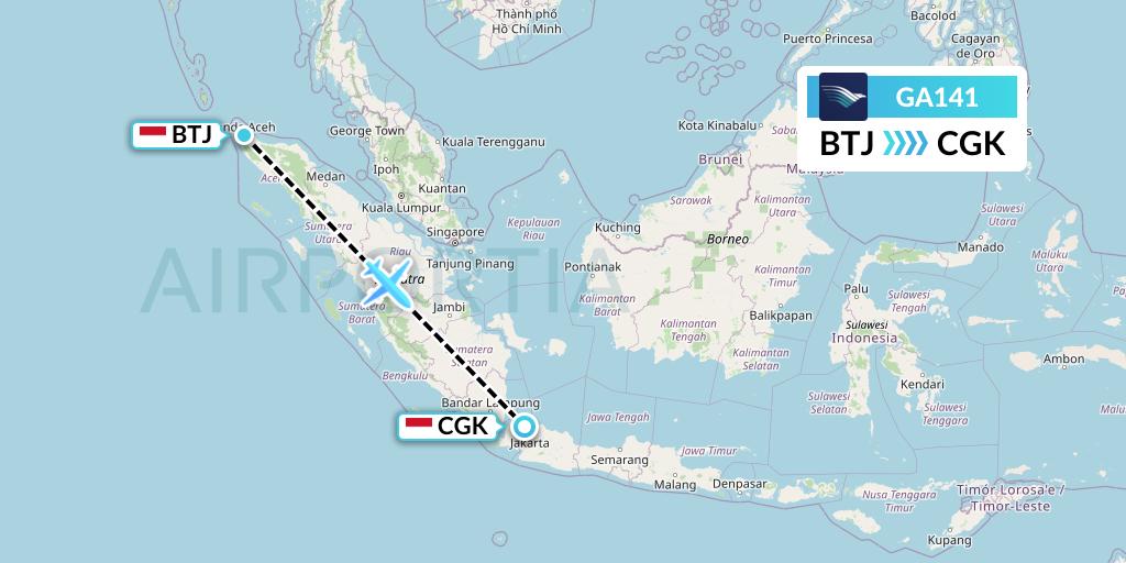 GA141 Flight Status Garuda Indonesia: Banda Aceh to Jakarta (GIA141)