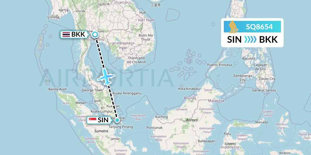 SQ8654 Flight Status Singapore Airlines: Singapore to Bangkok (SIA8654)