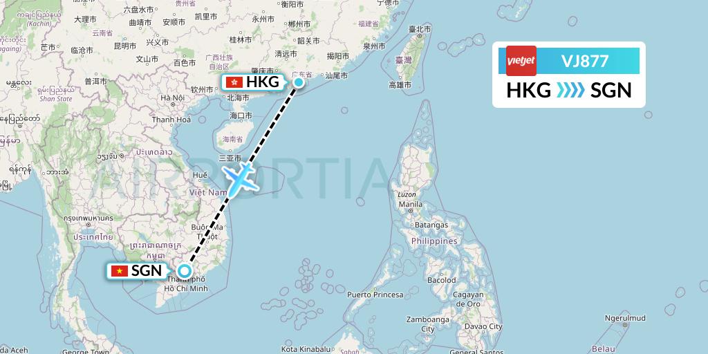 VJ877 Flight Status VietJet Air: Hong Kong to Ho Chi Minh City (VJC877)