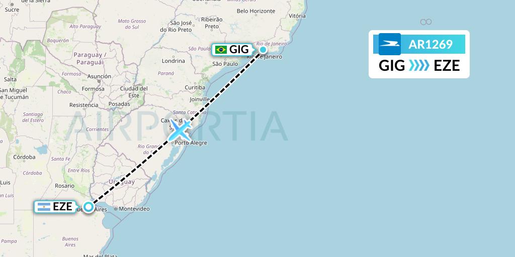 AR1269 Flight Status Aerolineas Argentinas: Rio de Janeiro to Buenos ...