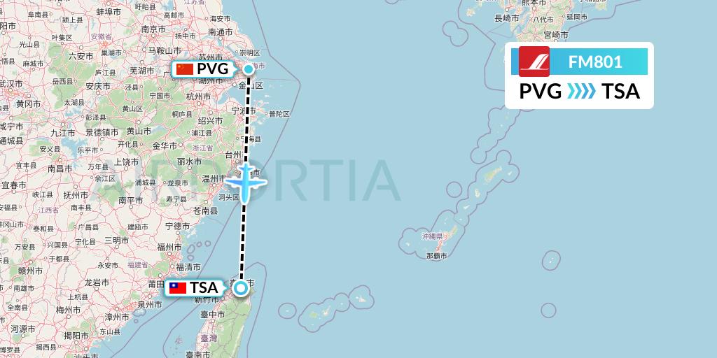 FM801 Flight Status Shanghai Airlines: Shanghai to Taipei (CSH801)