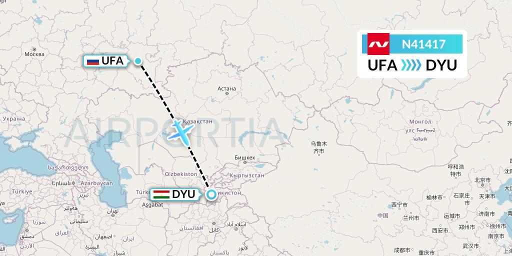 N41417 Flight Status Nordwind Airlines: Ufa to Dushanbe (NWS1417)