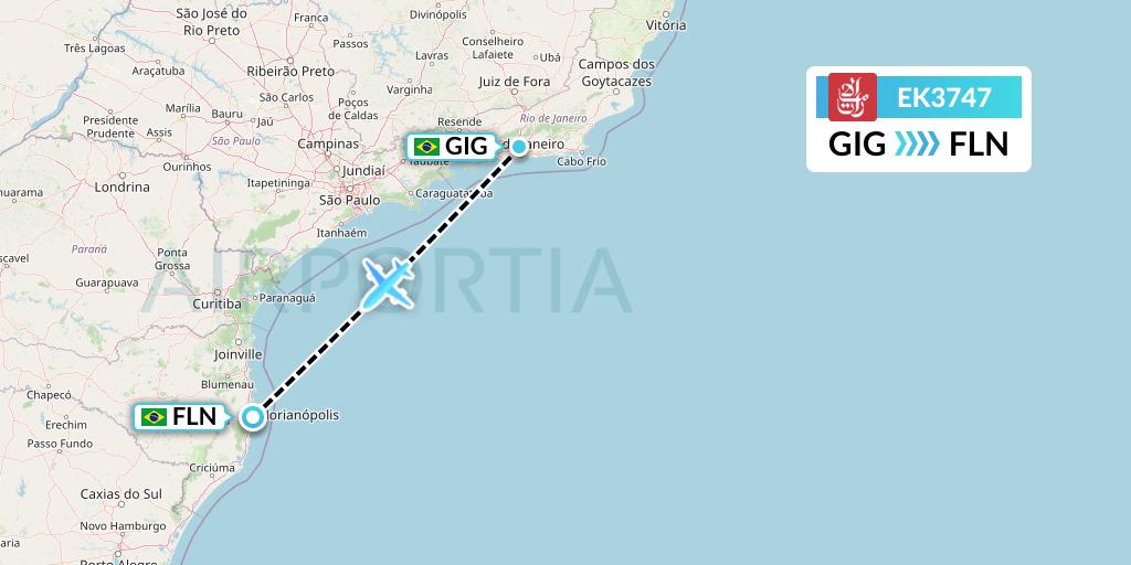 EK3747 Flight Status Emirates: Rio de Janeiro to Florianopolis (UAE3747)