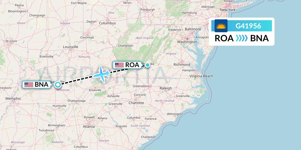 G41956 Flight Status Allegiant Air: Roanoke to Nashville (AAY1956)