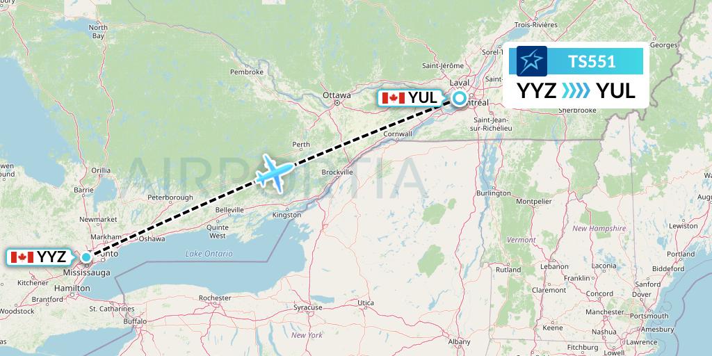 TS551 Flight Status Air Transat: Toronto to Montreal (TSC551)