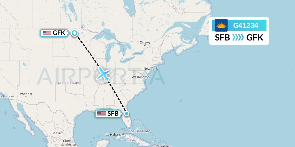G41234 Flight Status Allegiant Air: Orlando to Grand Forks (AAY1234)