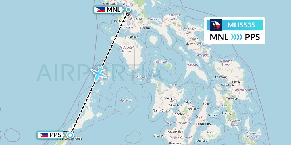 MH5535 Flight Status Malaysia Airlines: Manila to Puerto Princesa City ...