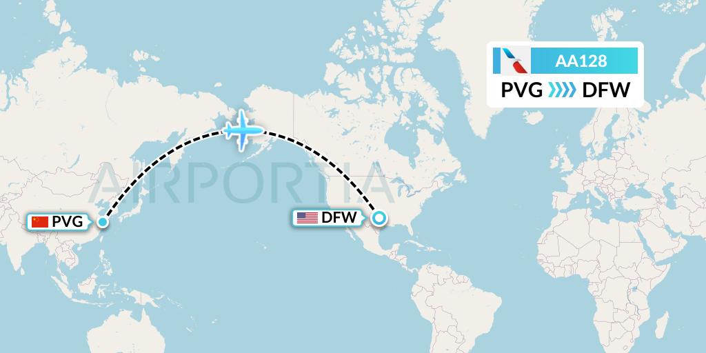 AA128 Flight Status American Airlines: Shanghai to Dallas (AAL128)
