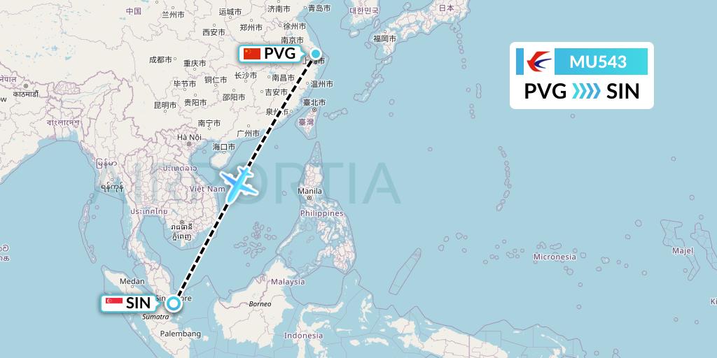 MU543 Flight Status China Eastern Airlines: Shanghai to Singapore (CES543)