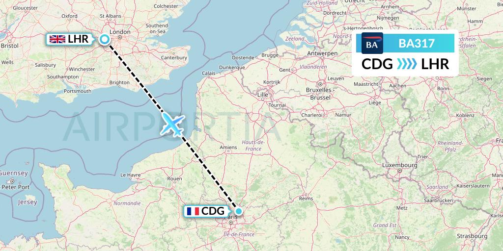 BA317 Flight Status British Airways: Paris to London (BAW317)