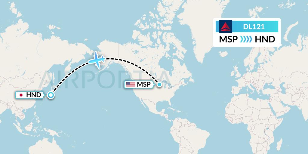 DL121 Flight Status Delta Air Lines: Minneapolis to Tokyo (DAL121)