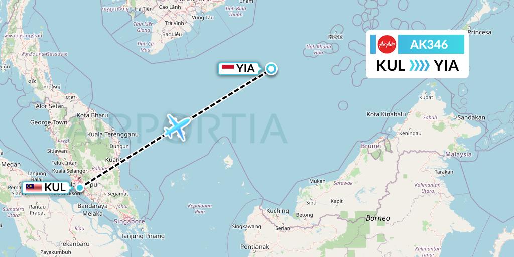 AK346 Flight Status AirAsia: Kuala Lumpur to Yogyakarta (AXM346)