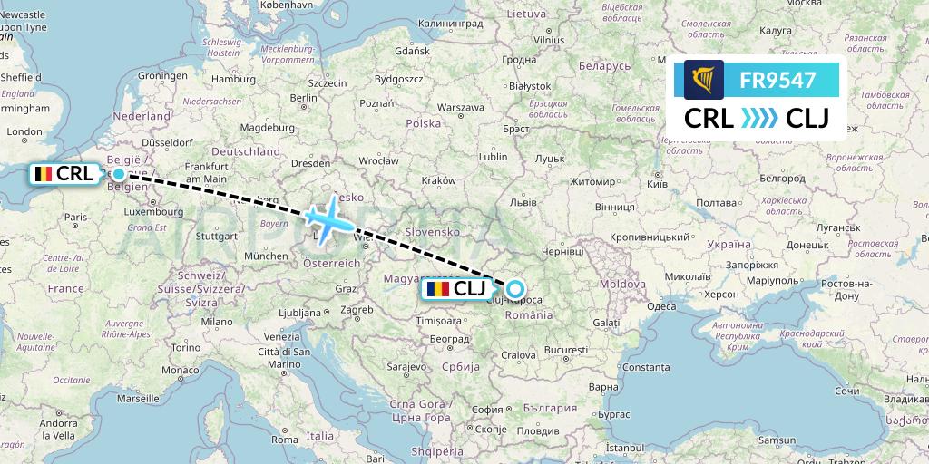 FR9547 Flight Status Ryanair: Brussels to Cluj-Napoca (RYR9547)