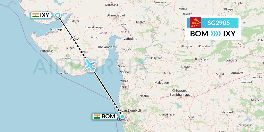 SG2905 Flight Status SpiceJet: Mumbai to Kandla (SEJ2905)