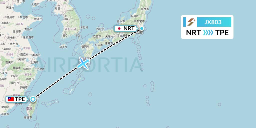 JX803 Flight Status Starlux Airlines: Tokyo to Taipei (SJX803)