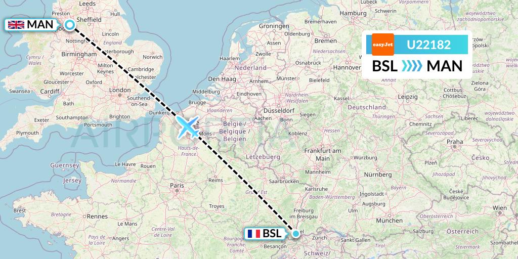 U22182 Flight Status EasyJet: Basel to Manchester (EZY2182)