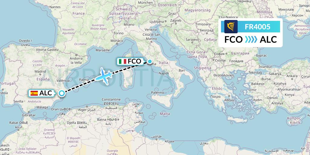 FR4005 Flight Status Ryanair: Rome to Alicante (RYR4005)