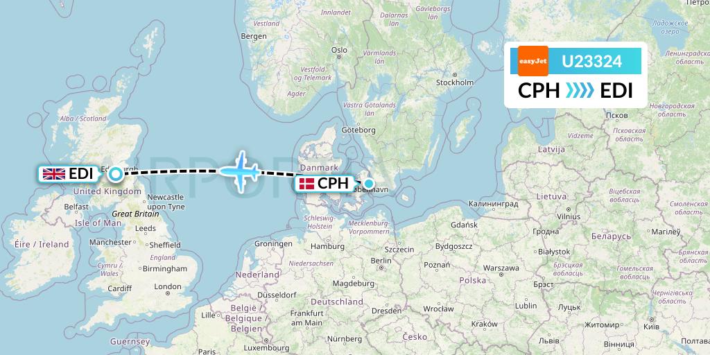 U23324 Flight Status EasyJet: Copenhagen to Edinburgh (EZY3324)