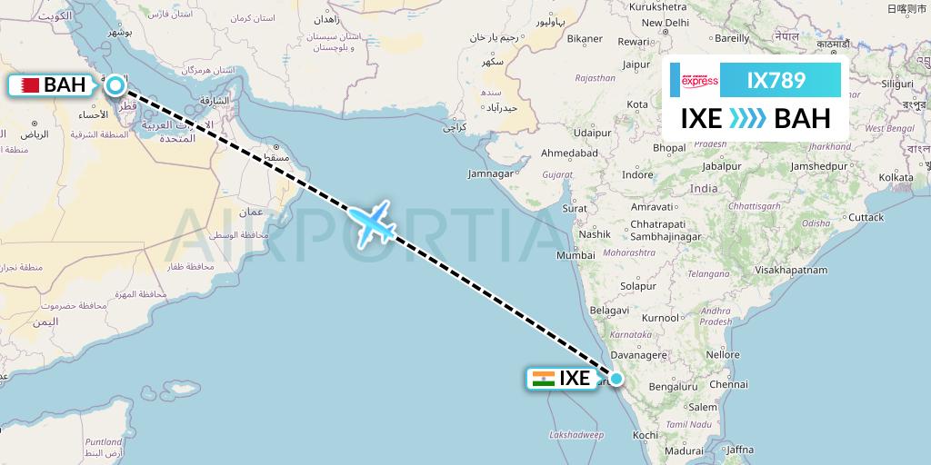 IX789 Flight Status Air India Express: Mangalore to Bahrain (AXB789)