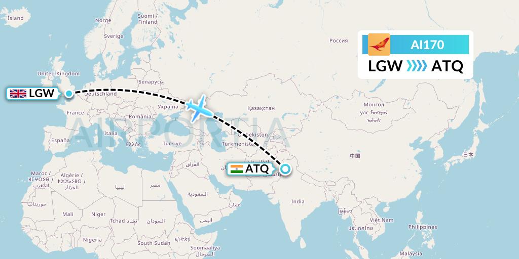 AI170 Flight Status Air India: London to Amritsar (AIC170)