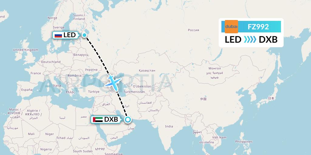 FZ992 Flight Status FlyDubai: St. Petersburg to Dubai (FDB992)