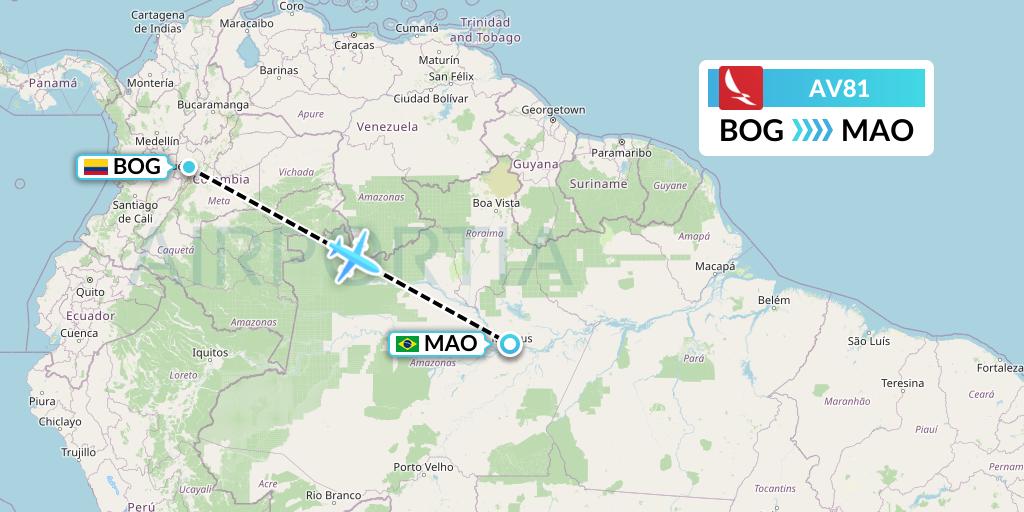 AV81 Flight Status Avianca: Bogota to Manaus (AVA81)