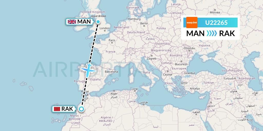 U22265 Flight Status EasyJet: Manchester to Marrakesh (EZY2265)