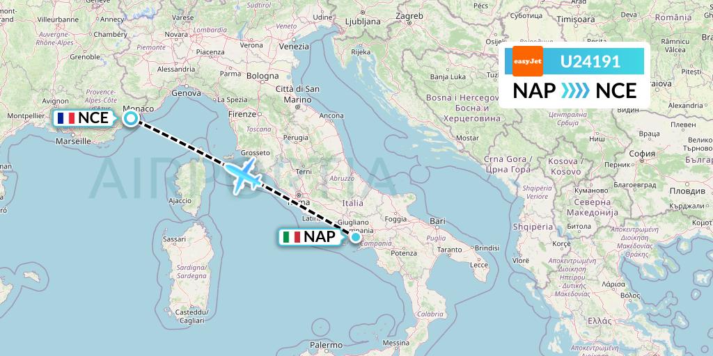 U24191 Flight Status EasyJet: Naples to Nice (EZY4191)