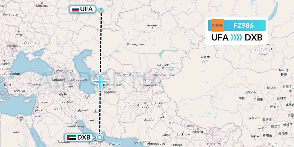 FZ986 Flight Status FlyDubai: Ufa to Dubai (FDB986)