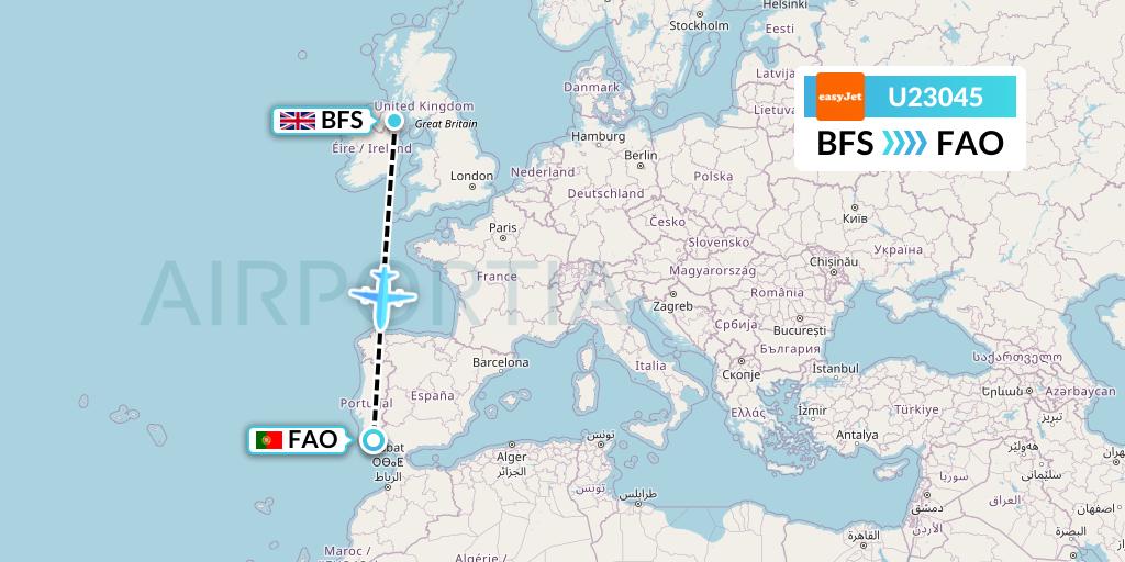 U23045 Flight Status EasyJet: Belfast to Faro (EZY3045)