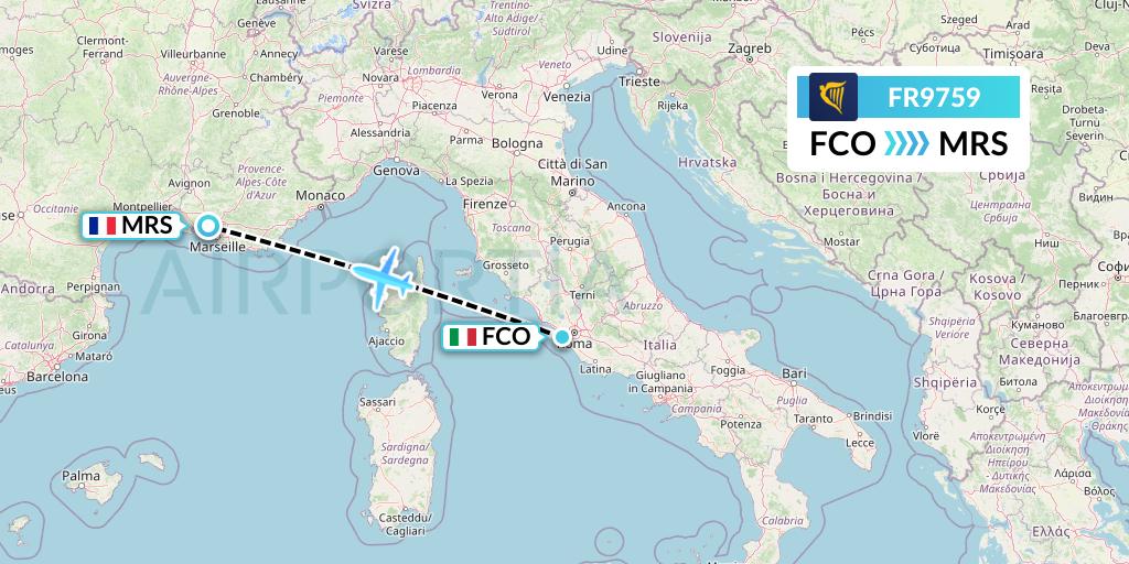 FR9759 Flight Status Ryanair: Rome to Marseille (RYR9759)